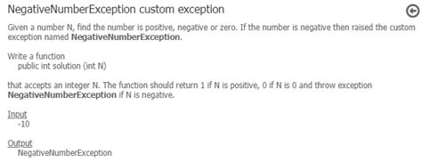 Solved Negativenumberexception Custom Exception Given A
