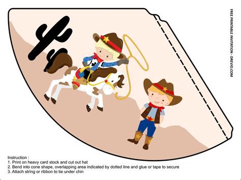 Free Printable Cowboy Birthday Party Kits Templates Match For