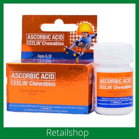 Ceelin Ascorbic Acid Chewable 100mg 30 Tablets Lazada Ph