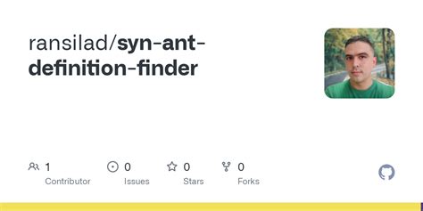 Github Ransiladsyn Ant Definition Finder