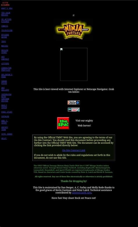 Old Tmnt Website 1996 2011 Rtmnt