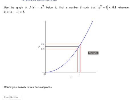 solved use the graph of f x x2 below to find a number δ