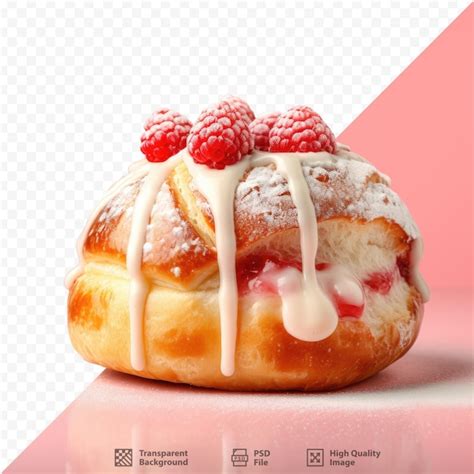 Premium Psd A Pastry With Raspberry Jam And Raspberry Jam