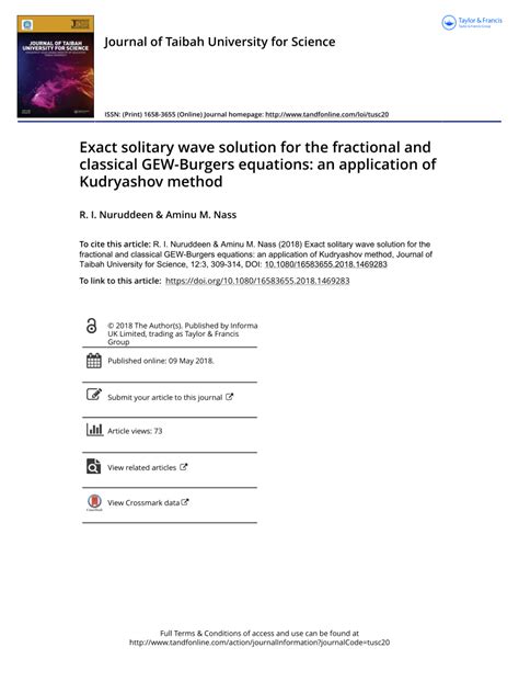 Pdf Exact Solitary Wave Solution For The Fractional And Classical Gew Burgers Equations An