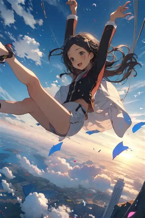 Anime Girl Falling From The Sky