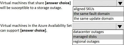 You Have An Azure Availability Set That Is Configured As Shown In The