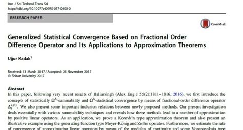 Generalized Statistical Convergence Based On Fractional Order