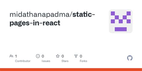 GitHub Midathanapadma Static Pages In React