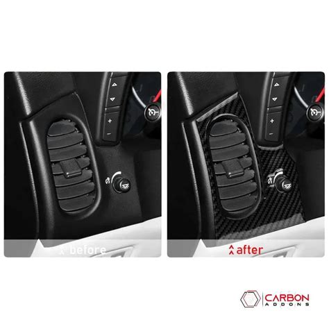 [2pcs] Real Carbon Fiber Ac Vents And Headlight Control Trim Overlay C6