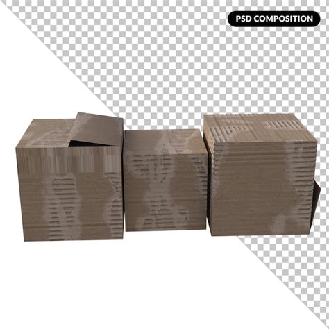 Premium Psd Cardboard Box Isolated 3d
