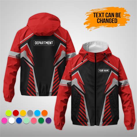 Customized Name And Text Heavy Equipment 3d Windbreaker Jacket Ms836