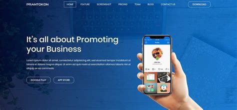 Mobile App Landing Page Free Template Free Printable