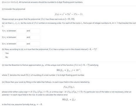 Solved Bisection Method All Numerical Answers Should Be