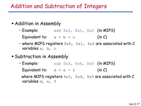 Ppt Eem 486 Computer Architecture Lecture 2 Mips I Nstruction Set