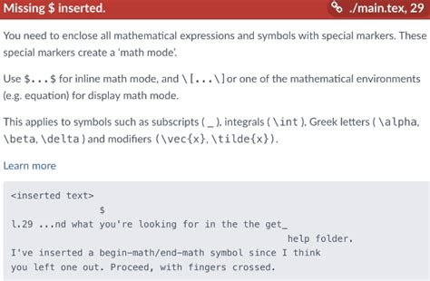 Fixing Latex Errors Overleaf Docs