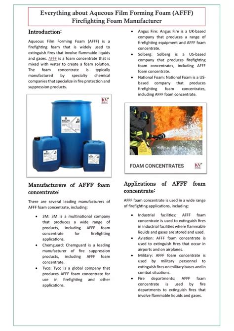 Ppt Everything About Aqueous Film Forming Foam Afff Firefighting