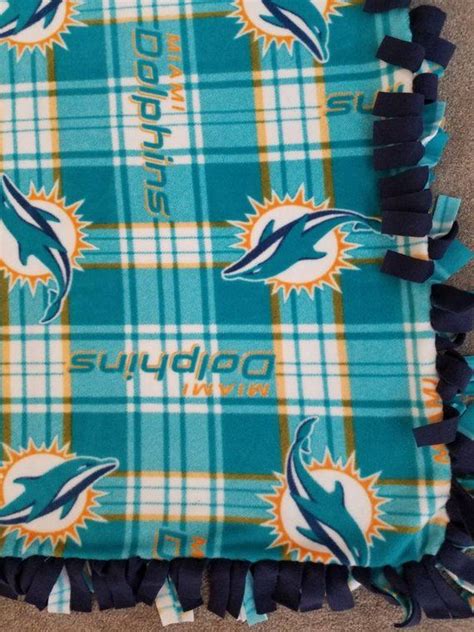 Miami Dolphins Licensed Hand Tied Fleece Blanket Miami Dolphins