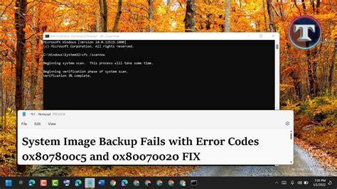 how to fix system image backup fails with error codes 0x807800c5 and