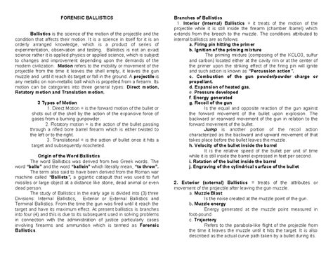 Criminalistics 3 Forensic Balistic 1 Forensic Ballistics