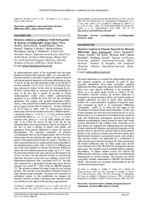 Pdf Structure Analysis Of Titanate Nanorods By Electron Diffraction
