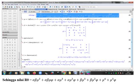 PEMODELAN MATEMATIKA DENGAN MATLAB LABKOMMAT