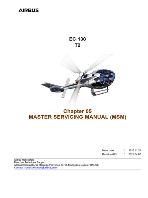 Ec 130 T2 Master Servicing Manual Update Pdf Aviation Aircraft