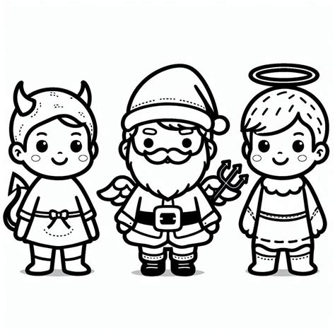 Omalovánky K Vytisknutí Mikuláš čert A Anděl Omalovanekcz