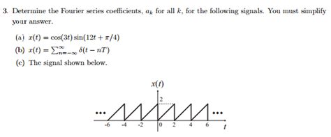 Solved Determine The Fourier Series Coefficients A K For