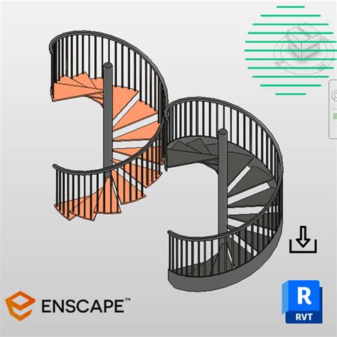 Free Revit Spiral Staircase Steel And Wood Bimshares