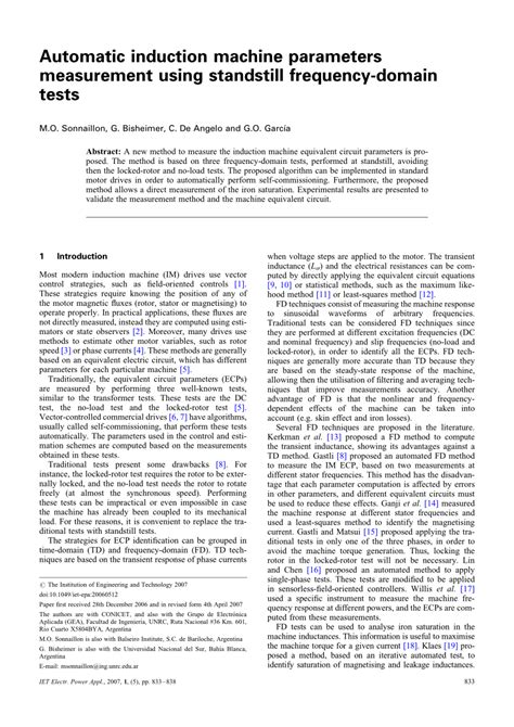 pdf automatic induction machine parameters measurement using
