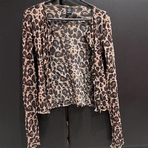 Gorgeous Sheer Leopard Print Cardigan From Urban Depop