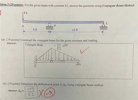 Solved Blem 3 20 ﻿points ﻿for The Given Beam With