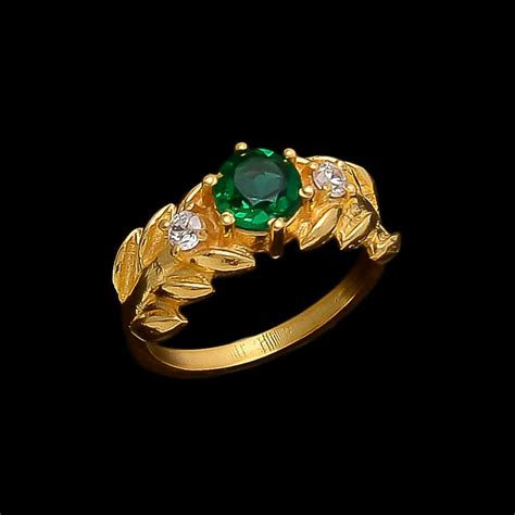 Emerald Hydro And White Cz Women And Girls Beautiful Collision Rings At