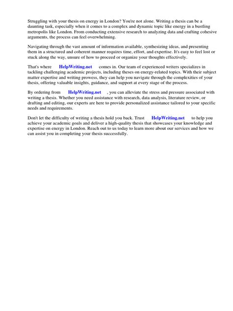 thesis energy london pdf