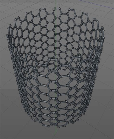 Cinema 4d 한국 유저그룹 육각 폴리곤으로 구성된 나노튜브 결정 모델링 질문입니다