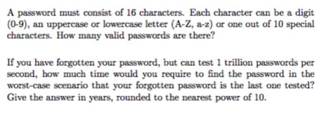 Solved A Password Must Consist Of 16 Characters Each