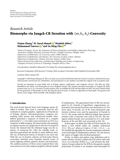 pdf biomorphs via jungck cr iteration with m h 1 h 2 convexity
