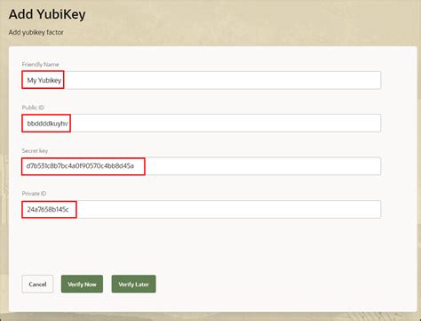 configuring yubikey challenge in the oracle advanced authentication