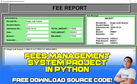 Fees Management System Project in Python with Source Code