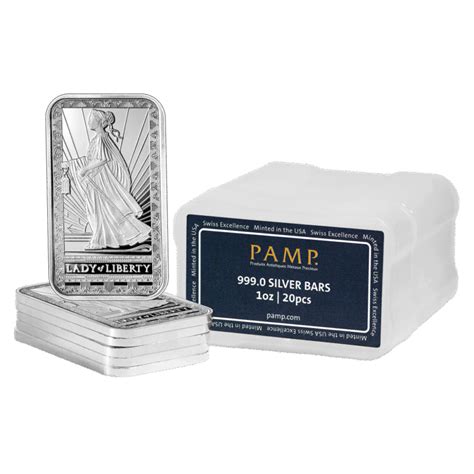 Pamp Lady Of Liberty 1oz Silver Bar Royal Bull