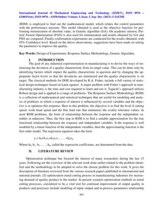 Application Of Non Traditional Optimization For Quality Improvement In Tool Holders PDF