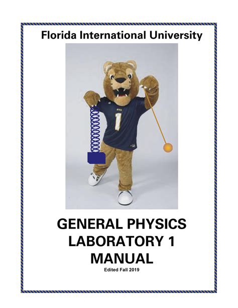 Physics 1 Lab Manual Florida International University General Physics