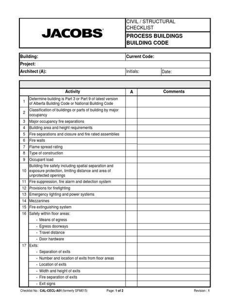 Cal Cecl A01 Process Buildings Building Code Checklist Pdf Pdf