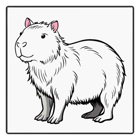 Capybara Outline Coloring Page Vector Premium Ai Generated Vector