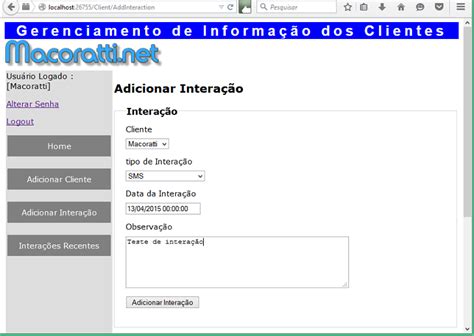 ASP NET MVC Sistema Para Gerenciando De Clientes