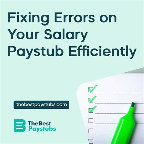 Fixing Errors On Your Salary Paystub Efficiently