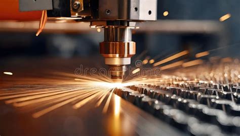 Precision Machine Cutting Metal Close Up Generative Ai Stock Illustration Illustration Of