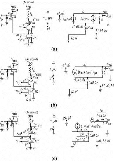 finding rout for the folded cascode stage a small signal equivalent