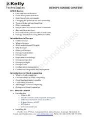 DEVOPS Azure Pdf DEVOPS COURSE CONTENT LINUX Basics Unix And Linux Difference Linux File