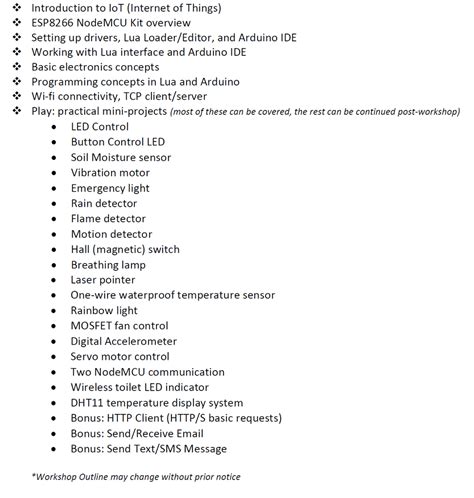 discovery weekend iot development with nodemcu workshop createlabz store